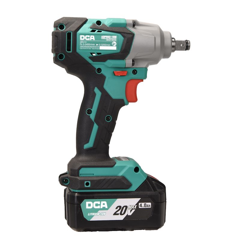 DCA 20V Brushless Impact Wrench 320nm Kit With 4.0Ah*2 & Charger ...