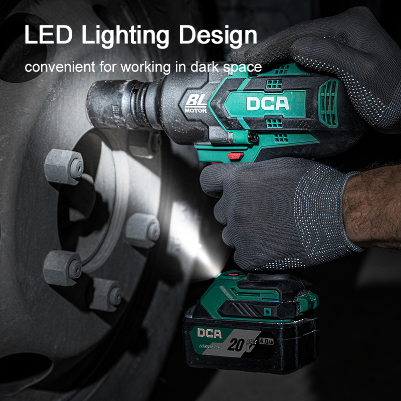 DCA 20V Brushless Impact Wrench 998nm Kit With 5.0Ah*1 & Charger ...