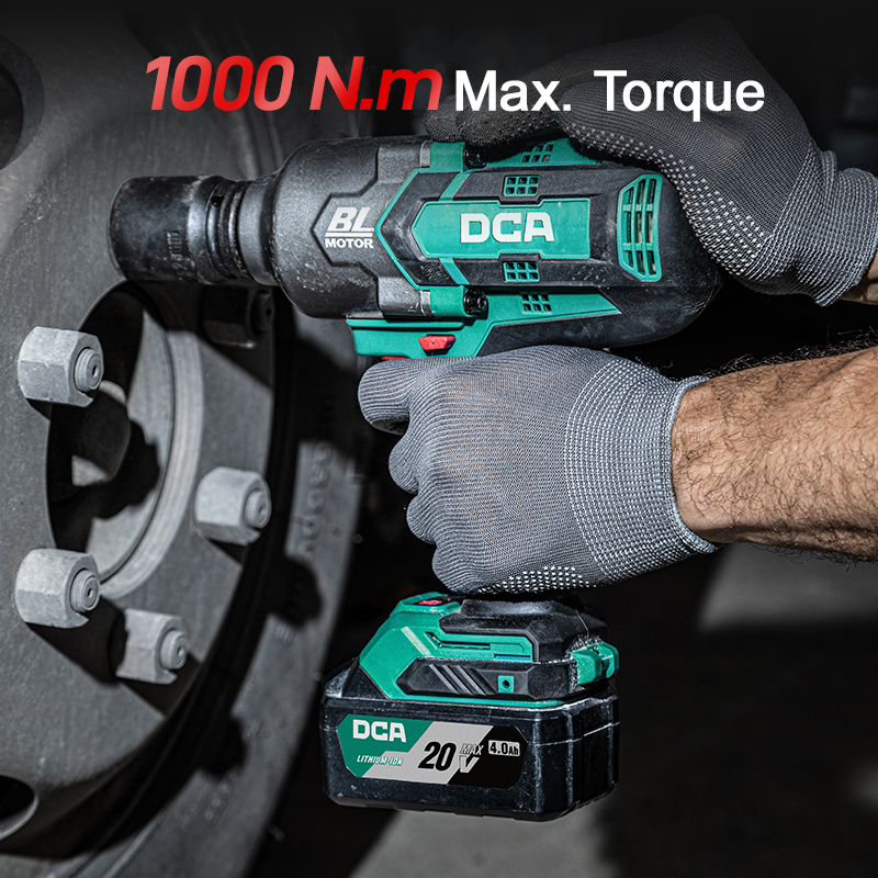 DCA 20V Brushless Impact Wrench 998nm Kit With 5.0Ah*1 & Charger ...